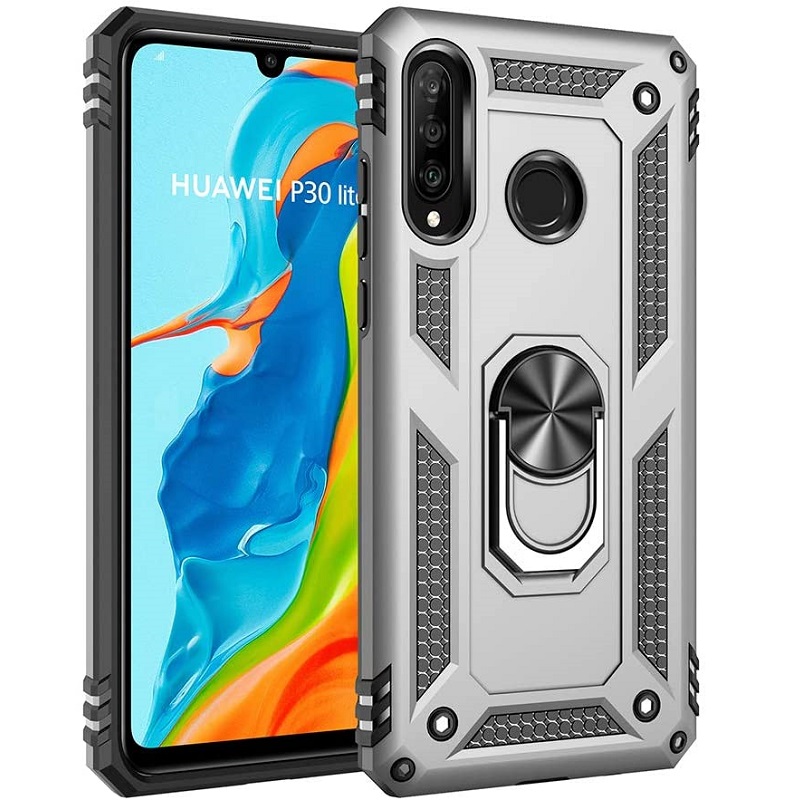 Huawei P30 Lite Case - Black Ring Armor