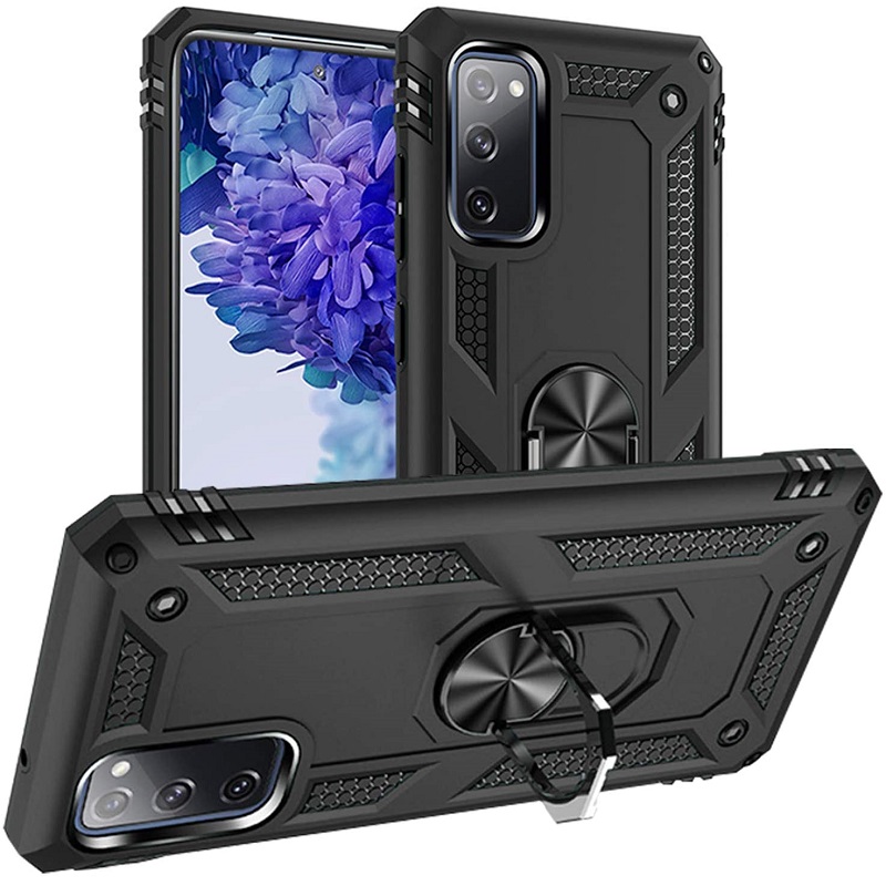 Oppo A54 Case - Black Ring Armor