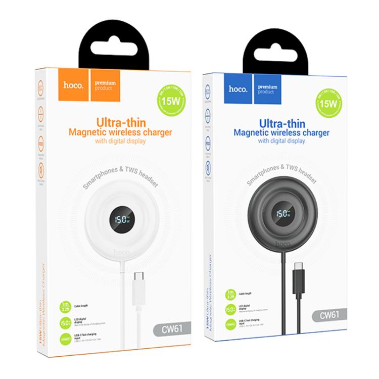 Hoco CW61 Phantom Magnetic Wireless Charger – 15W Fast Charging with ...