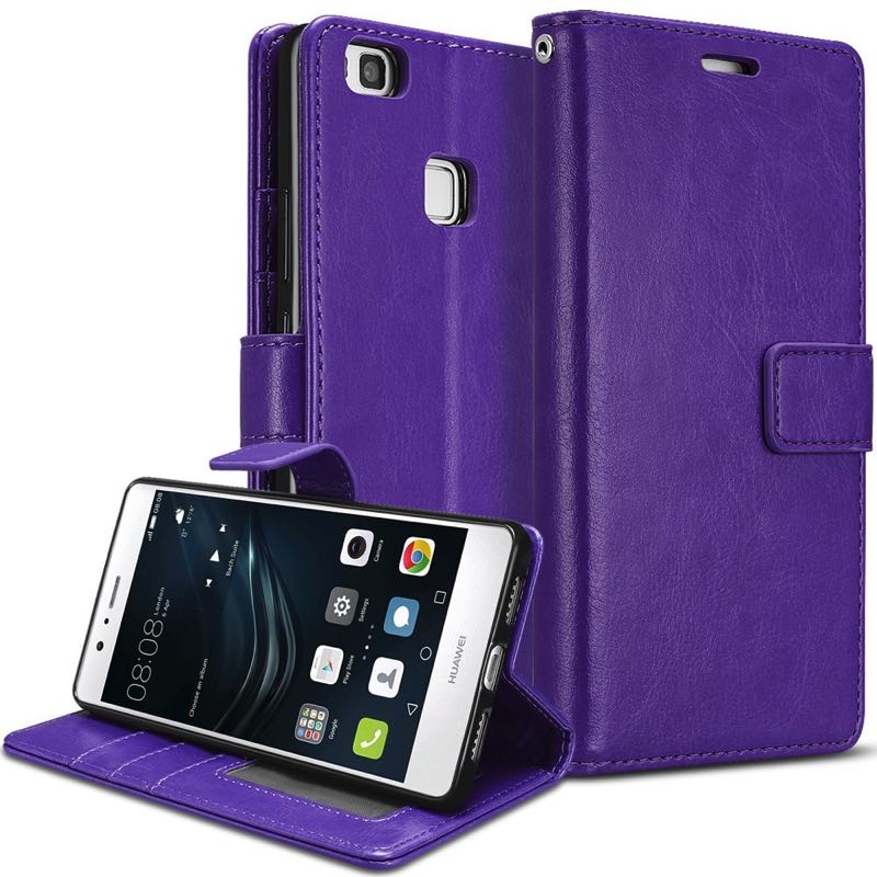 Huawei P9 Lite PU Leather Wallet Case Purple