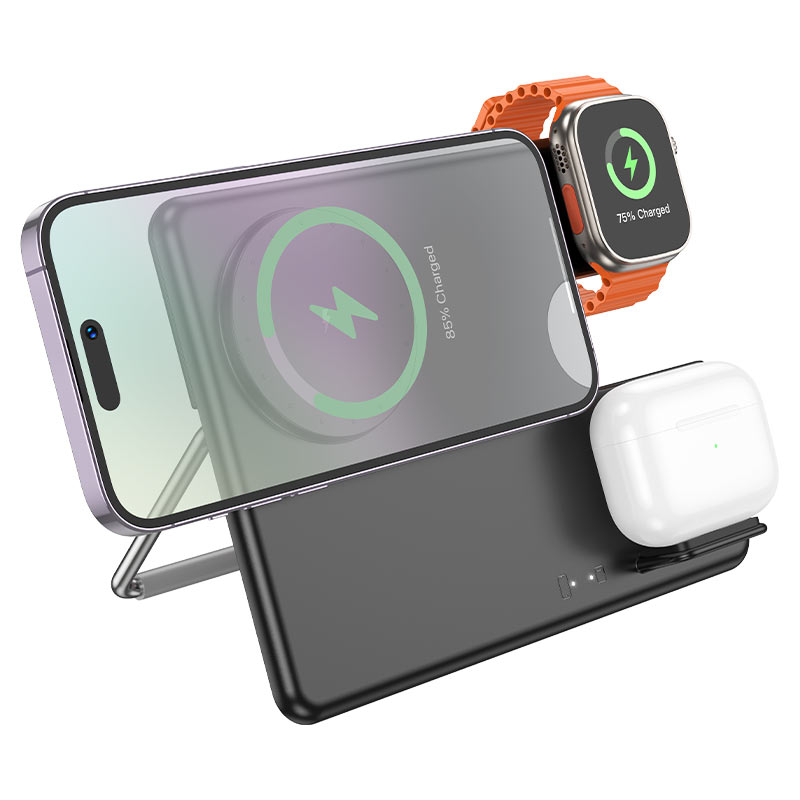 HOCO CQ1 3-in-1 15W Wireless Charging Dock for iPhone, Apple Watch ...